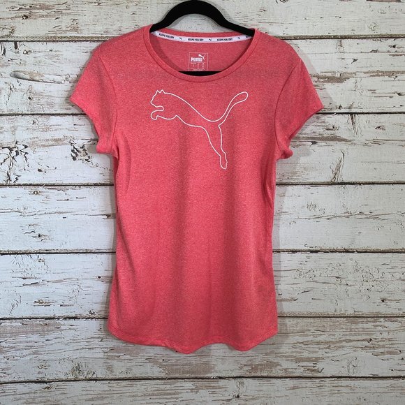 Puma | Tops | Puma Pink Short Sleeve Graphic Top | Poshmark